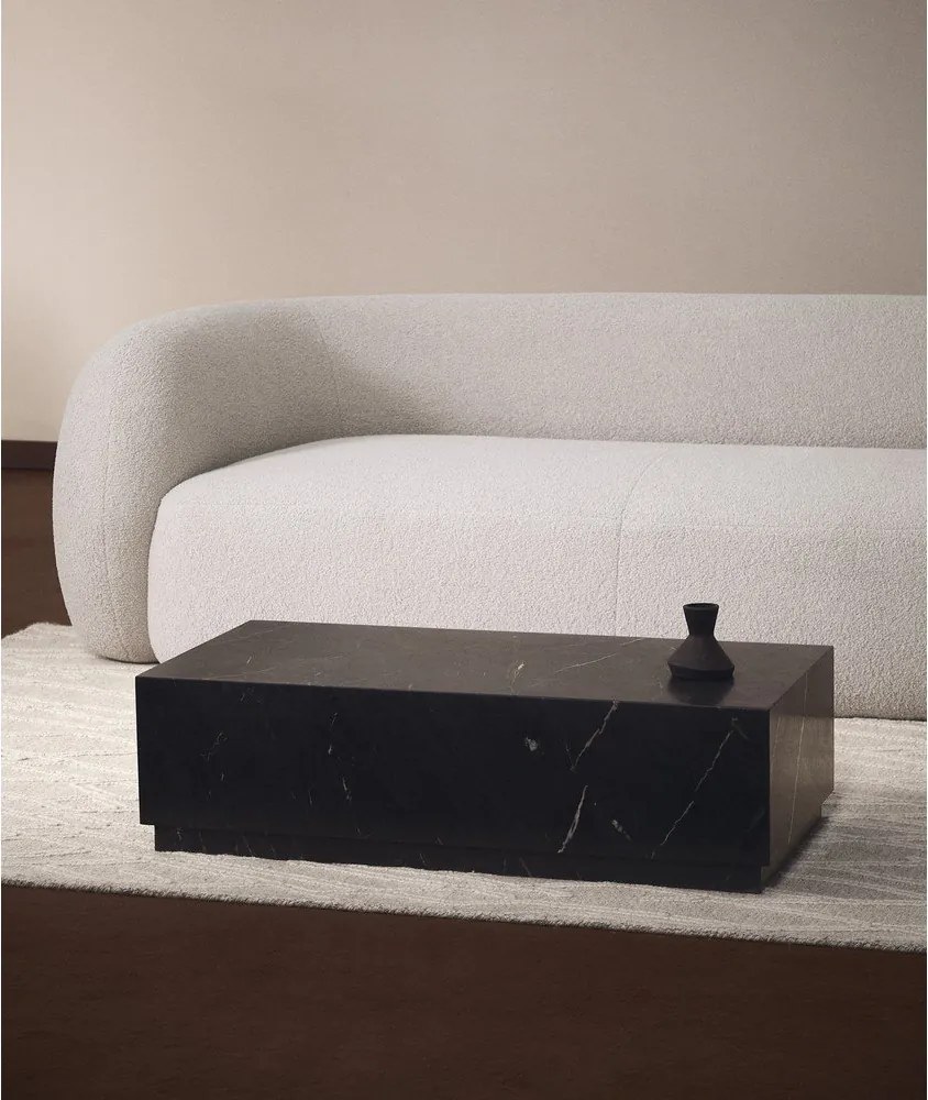 Černý mramorový konferenční stolek 50x100 cm Sorein – Kave Home