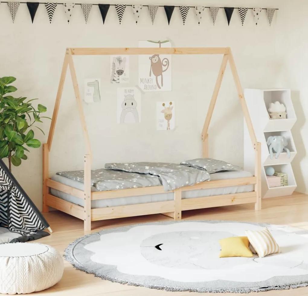 vidaXL Dětská postel 80 x 160 cm masivní borové dřevo [834491] Barva: Černá