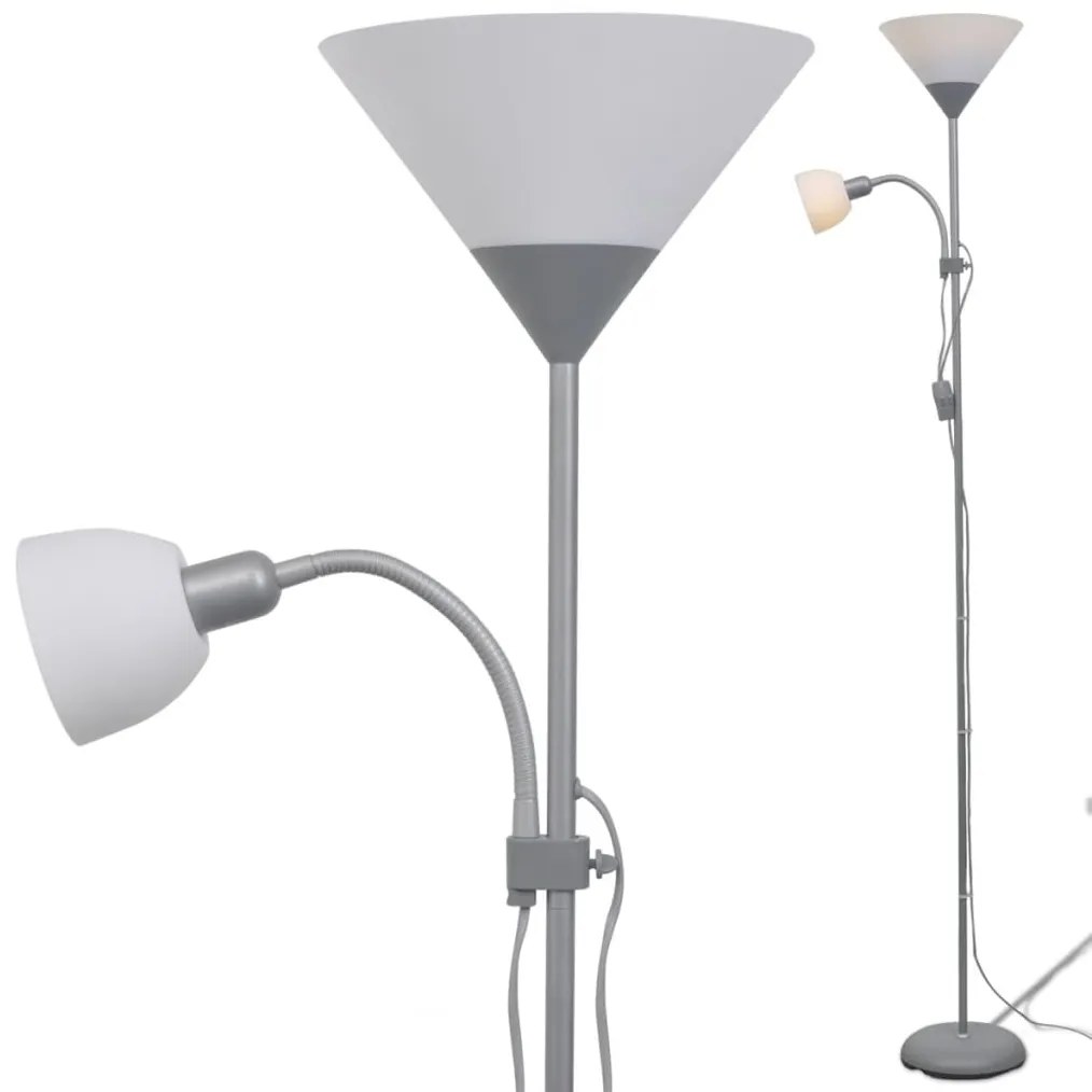 vidaXL Marketos Stojací lampa šedá