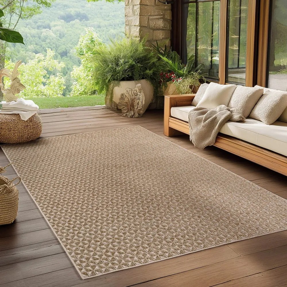 Béžový vnitřní a venkovní koberec 80x150 cm Ibiza 1903 – Ayyildiz Carpets