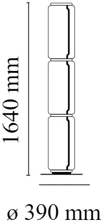 Flos Noctambule F3 High Cylinders Small Base, stojací lampa ze skla se stmívačem, 4x9W LED 2700K, výška 164cm