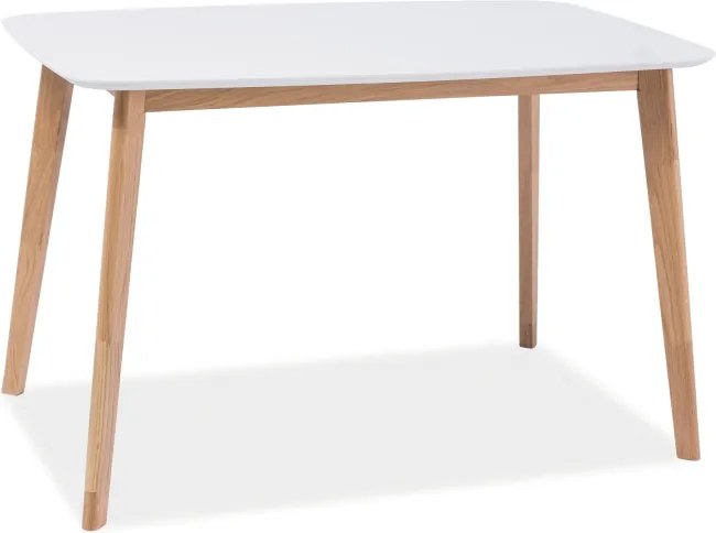 Stůl MOSSO A bílý/dub 120x75