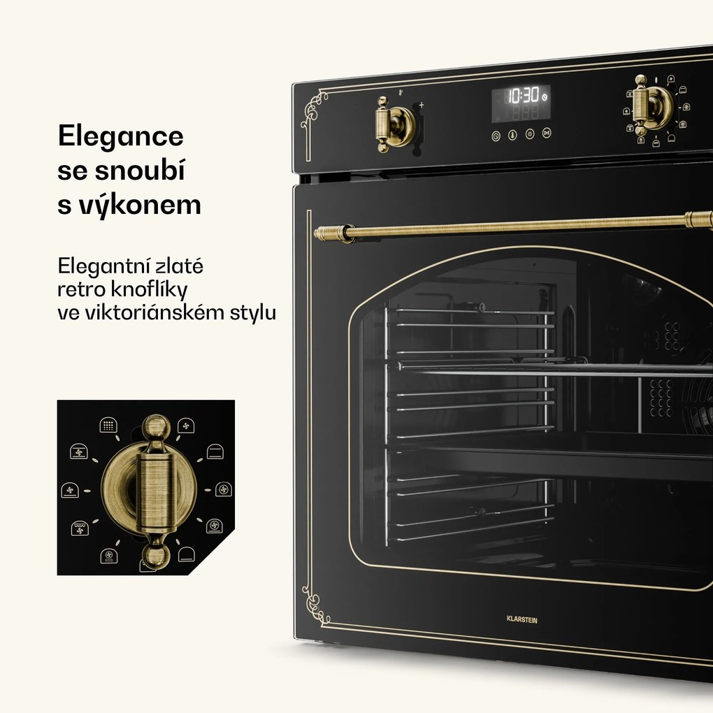 Klarstein Victoria Pyro trouba | Elektrická trouba s pyrolytickou funkcí | 3150 W | 76 l | 60 cm