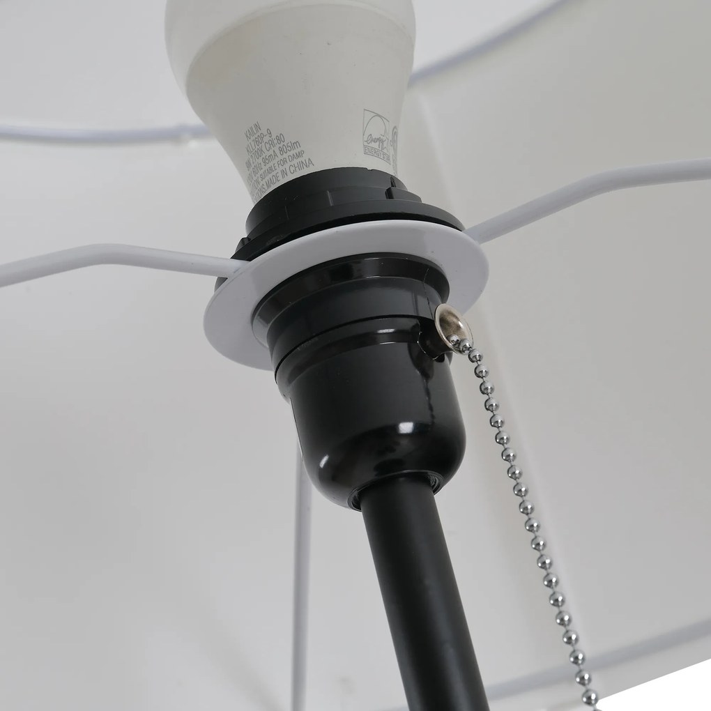 HOMCOM Stojací lampa Moderní stojací lampa E27, ocel a polyester, černobílá, 37x37x152cm, stylové osvětlení do obývacího pokoje a ložnice | Aosom.de