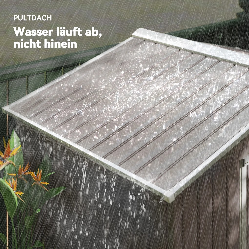 Zahradní přístřešek Outsunny s rámem podlahy a posuvnými dveřmi, odolný proti povětrnostním vlivům, ocelový, světle zelený, 213x130x185cm pro zahradu…
