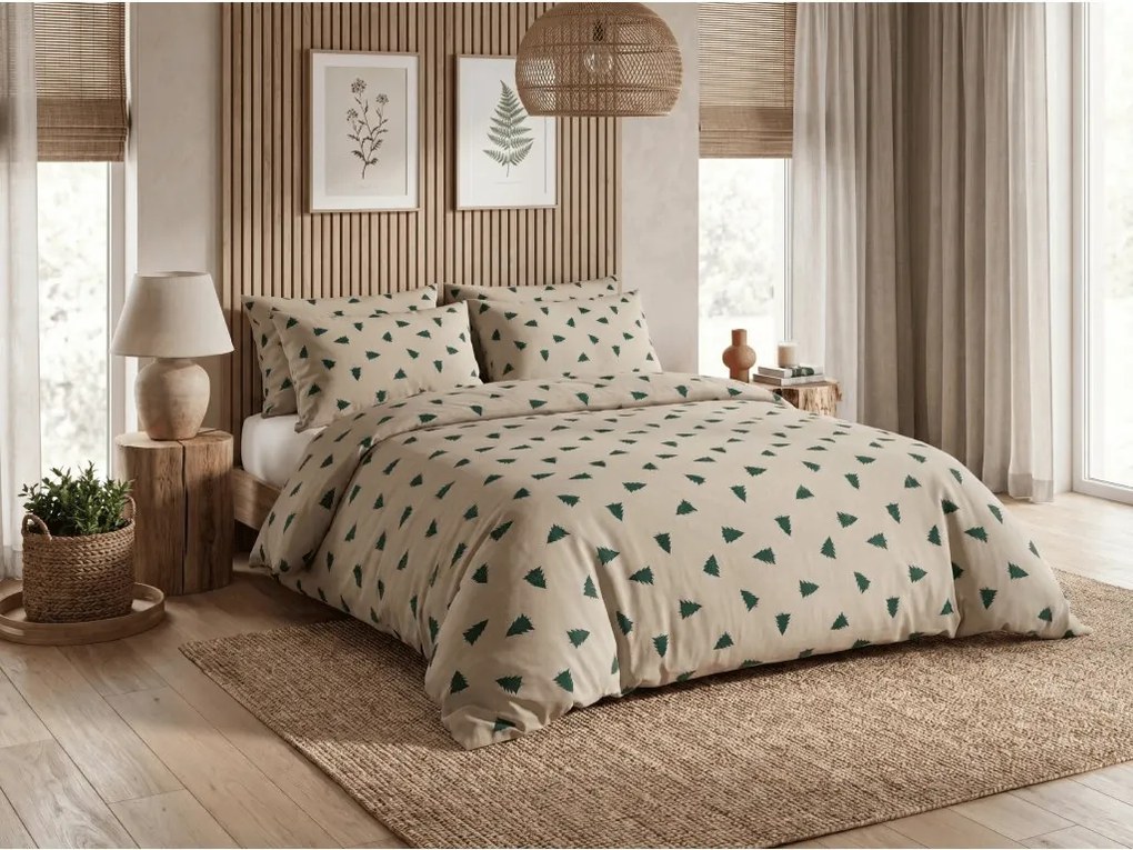 Povlečení z mikrovlákna VIRELIX béžové Rozměr povlečení: 70 x 90 cm | 140 x 220 cm