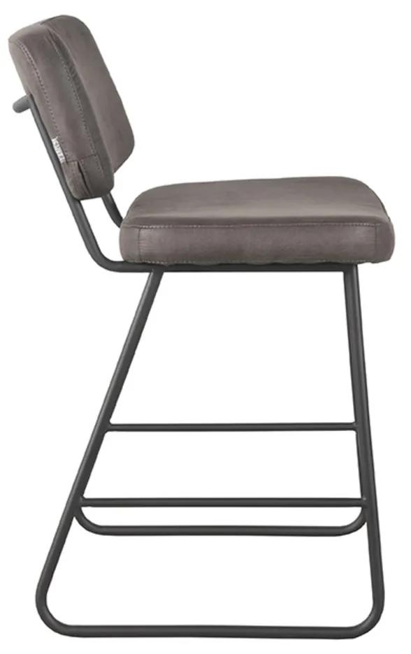 Barová židle Noah - antracitová - mikro semiš