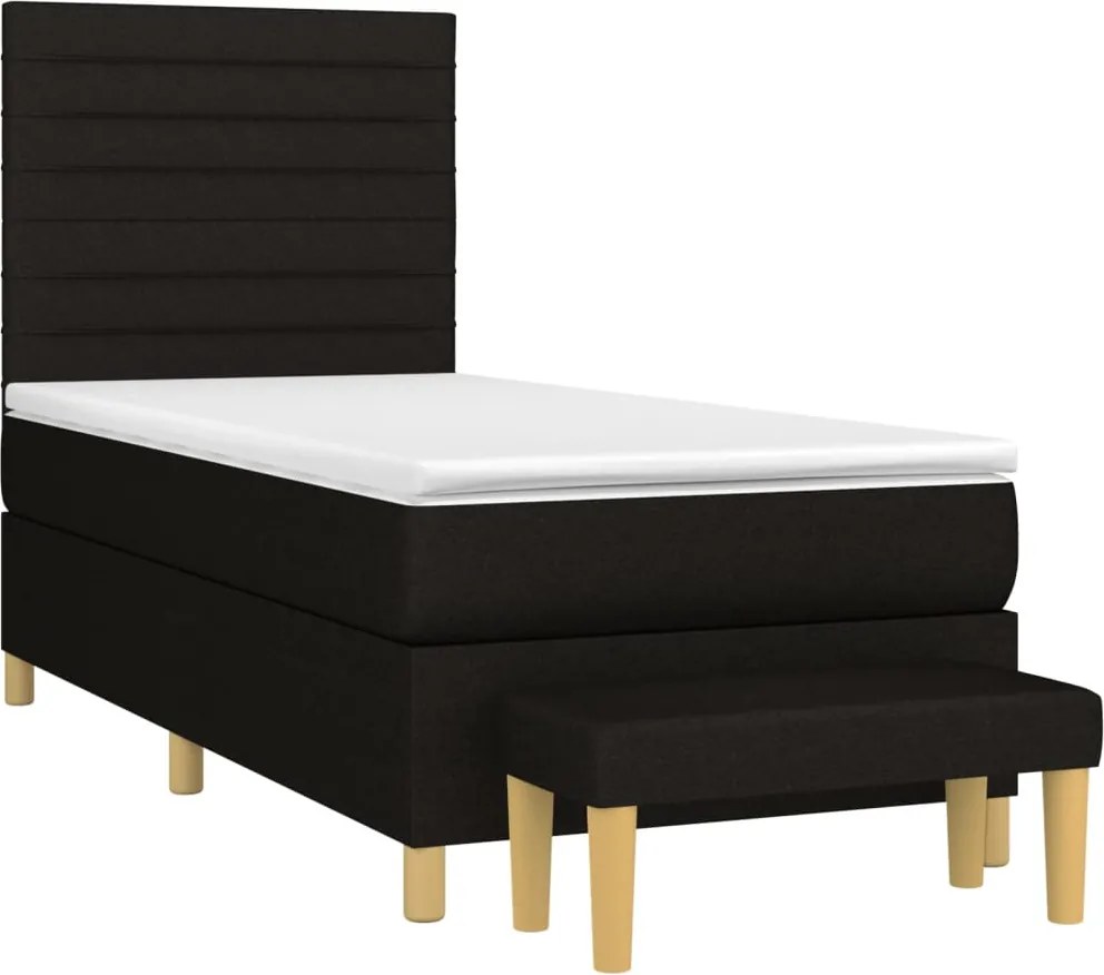 Box spring postel s matrací černá 80 x 200 cm textil 3137191