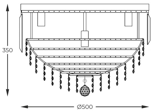 Zuma Line FC19003/7 - Stropní svítidlo CHARLOTTE 7xE14/40W/230V pr. 50 zlatá