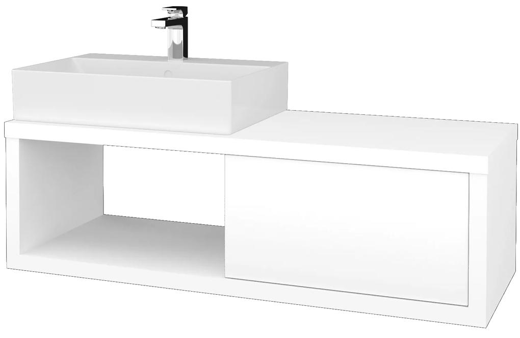 Dřevojas Koupelnová skříň STORM SZZO 120 (umyvadlo Kube) Varianta: M01 Bílá mat / L01 Bílá vysoký lesk / Levé