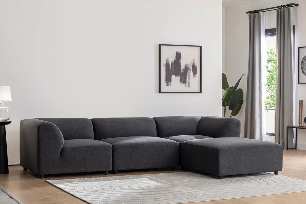 Hanah Home Rohová pohovka ALPHA antracitová pravá