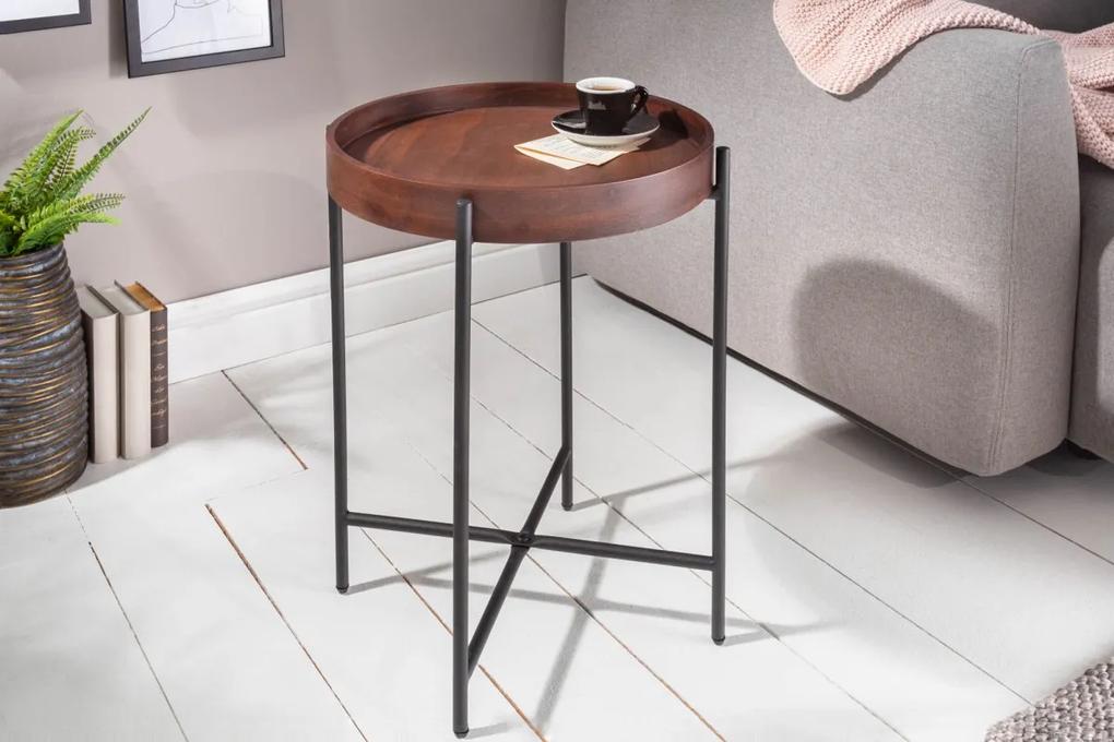 Designový odkládací stolek Factor 43 cm mokka buk
