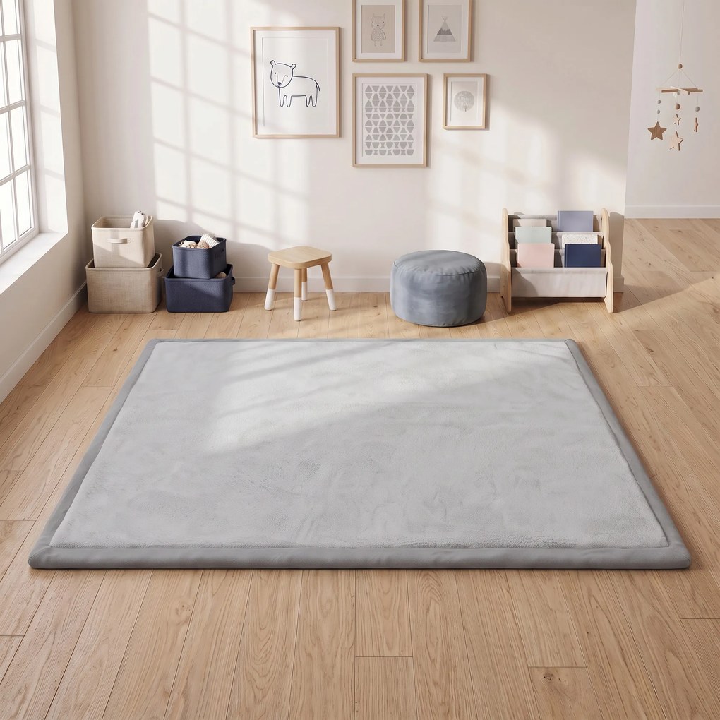 AIYAPLAY dětská hrací podložka, tloušťka 3 cm, 150 × 180, světle šedá