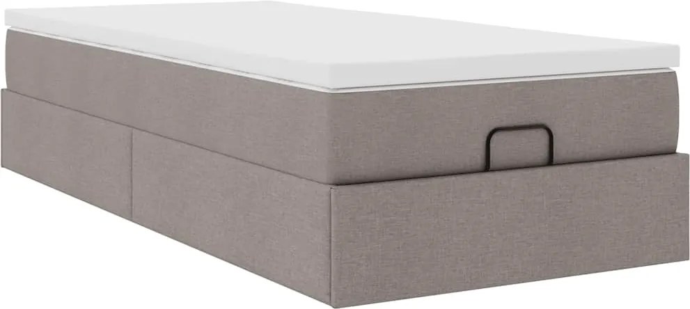 Osmanský rám postele s matrací taupe 80x200cm textil 3311068