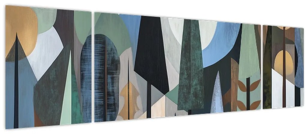 Obraz - Přírodní geometrická abstrakce II. (170x50 cm)