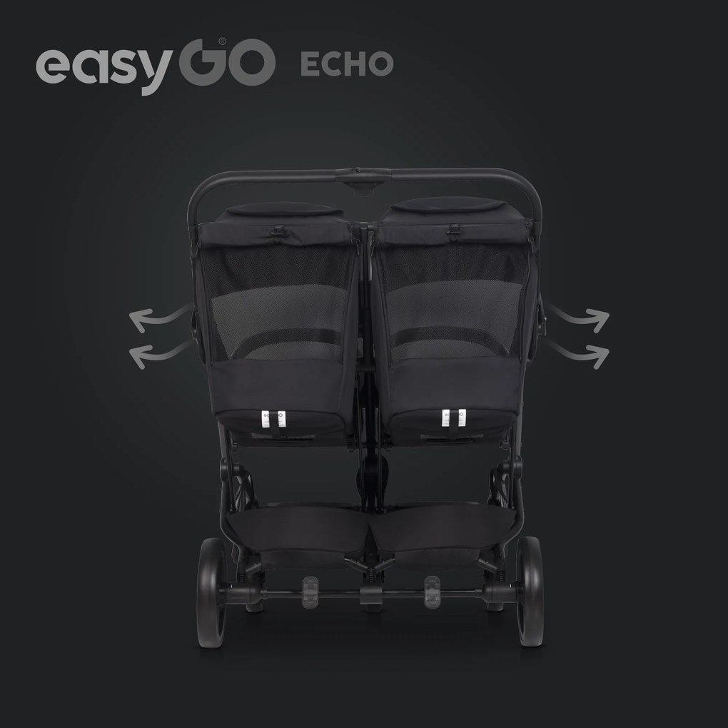 Sourozenecký kočárek EasyGo Echo Ebony Black