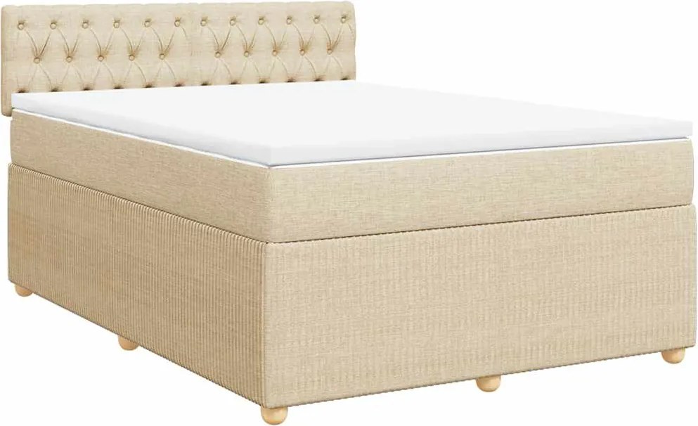 Box spring postel s matrací krémová 140x200 cm textil 3287491