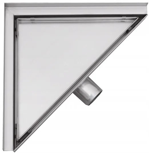 Trojúhelníkový rohový sprchový žlab MEXEN FLAT 2v1 - 20 cm, 1010320