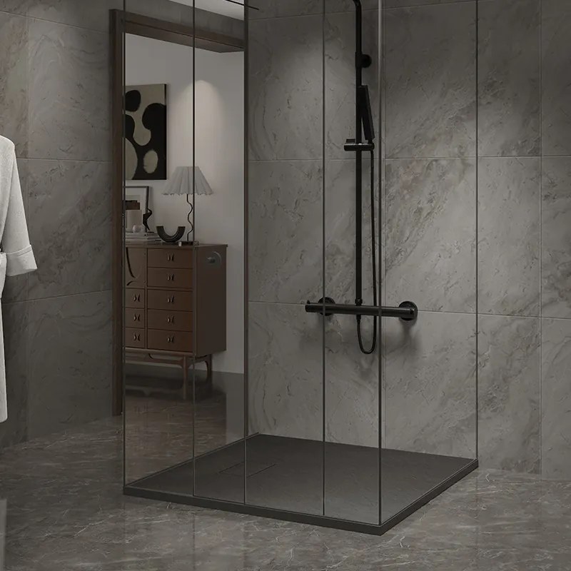 BPS-koupelny Čtvercová akrylátová sprchová vanička HYD-SSV-JUKO 80x80 černá