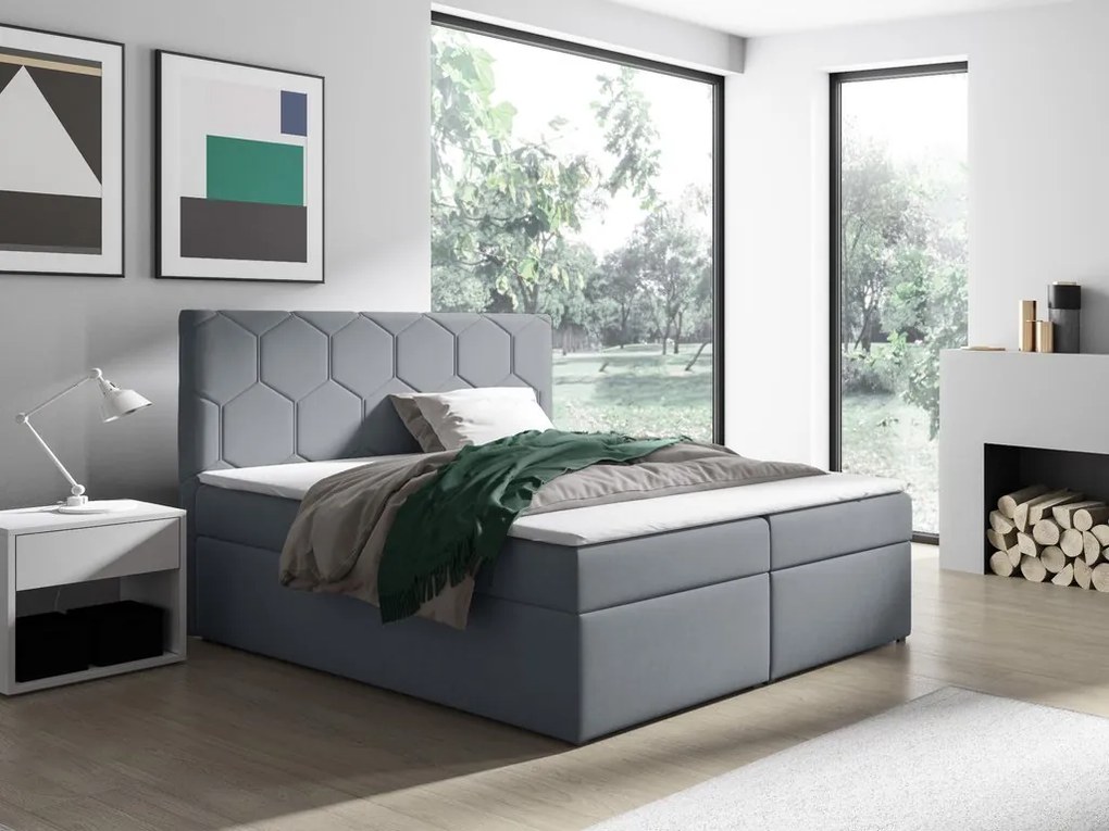 Eka Kontinentální čalouněná postel MEDOX - Trinity (90x200 cm) Barva látky Trinity: Černá (Trinity 2316)