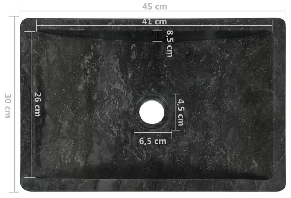 Petromila Koupelnová skříňka masivní teak s umyvadly mramor černá