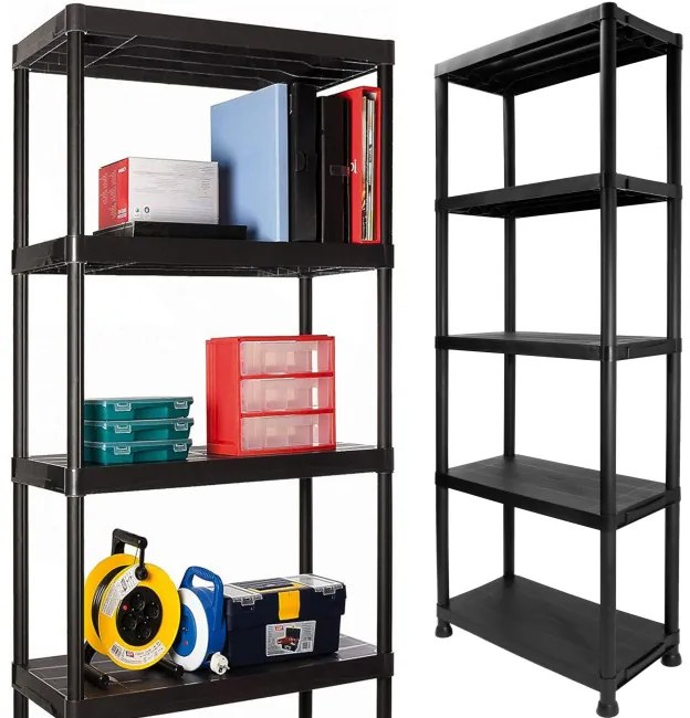 Plastový regál IRVING 171x61x31 cm černý