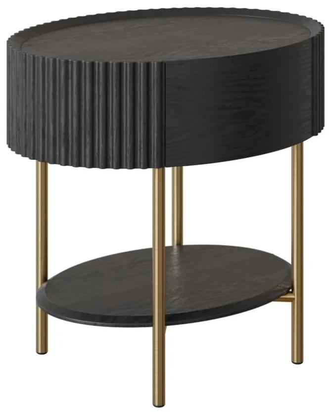 Černý dubový noční stolek Miotto Fusano 60,2 x 44,2 cm