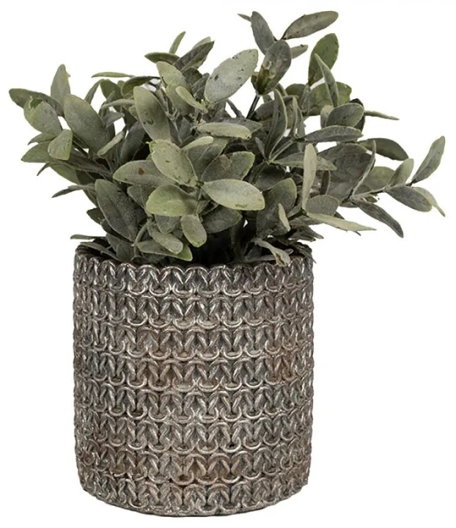 Kameninový květináč v designu pletiva S – 11 x 12 cm