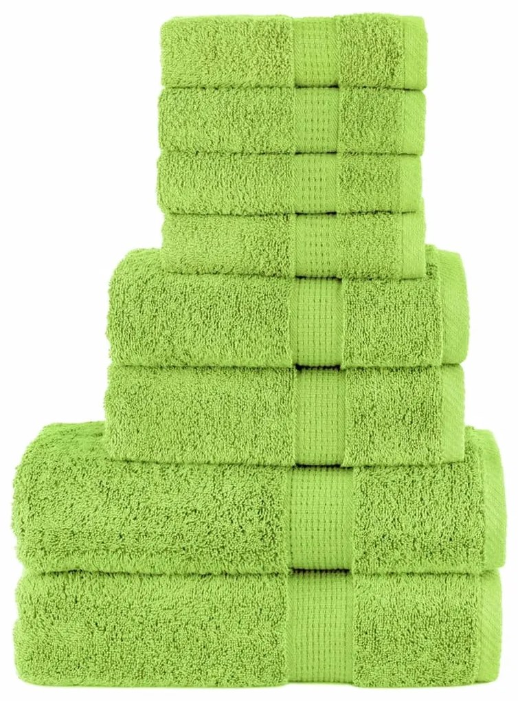 8dílná sada ručníků Premium SOLUND jablkově zelená 600g/m² 137551