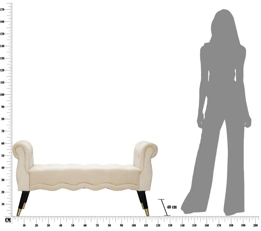 Designová lavice Dandelion 120 cm krémová