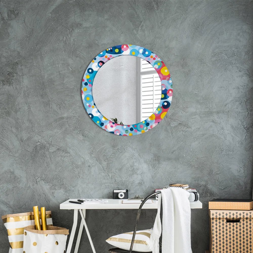 Kulaté dekorativní zrcadlo Barevné trny fi 60 cm