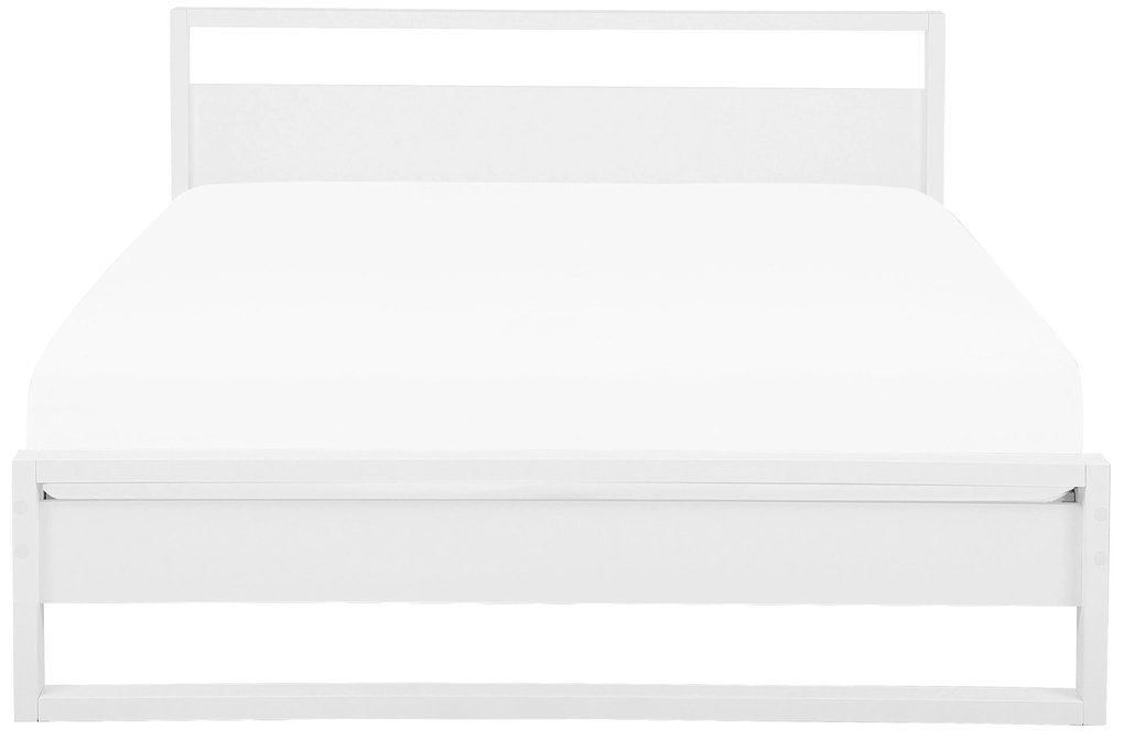 Bílá dřevěná postel GIULIA 160 x 200 cm Beliani