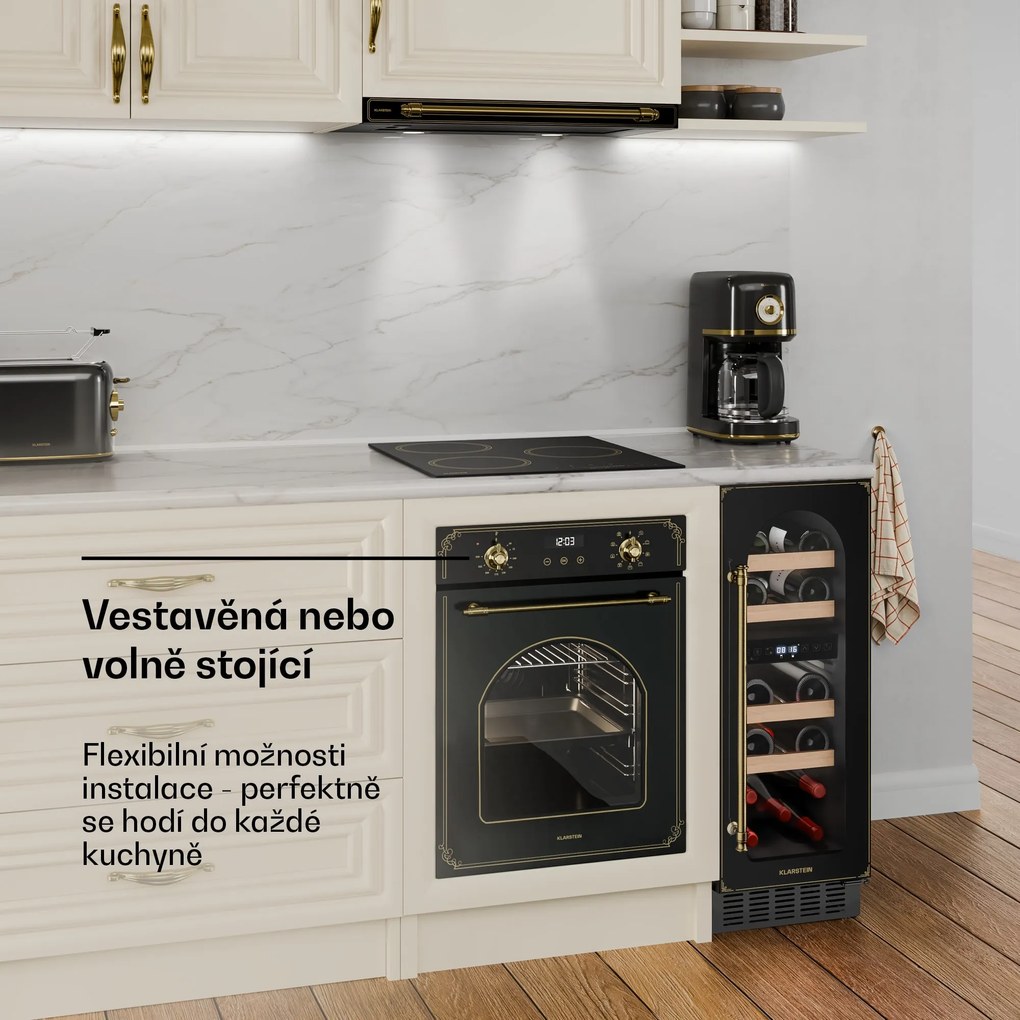 Klarstein Vinovilla Victoria 17 Built-In Duo Vilhelmine Edition, vinotéka, 17 lahví, skleněná dvířka