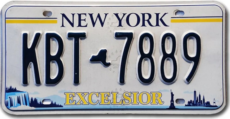 Americká SPZ New York Excelsior KBT-7889