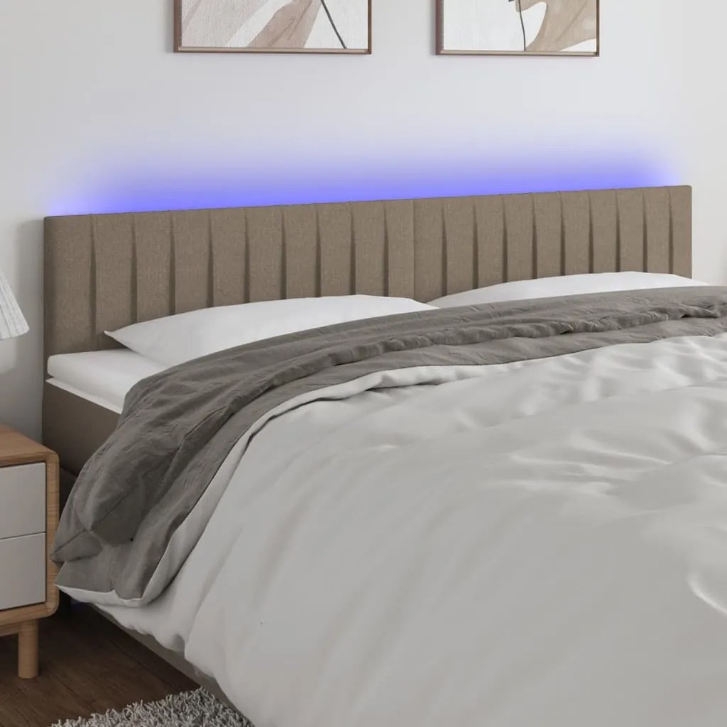 Čelo postele s LED taupe 160x5x78/88 cm textil 3121860