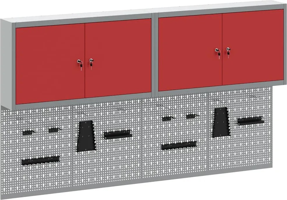 Sada pracovních skříní 6 ks Červená Práškově lakovaná ocel 3321403