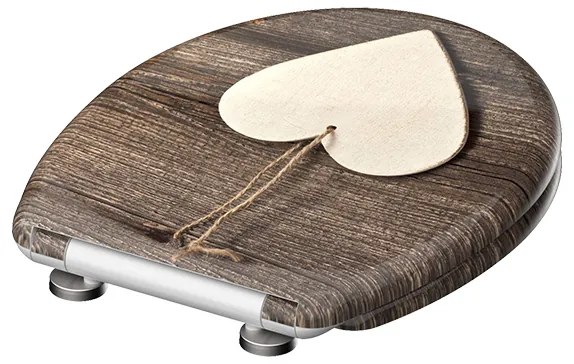 Eisl Sanitär WC prkénko Duroplast Soft Close Wood Heart 82377