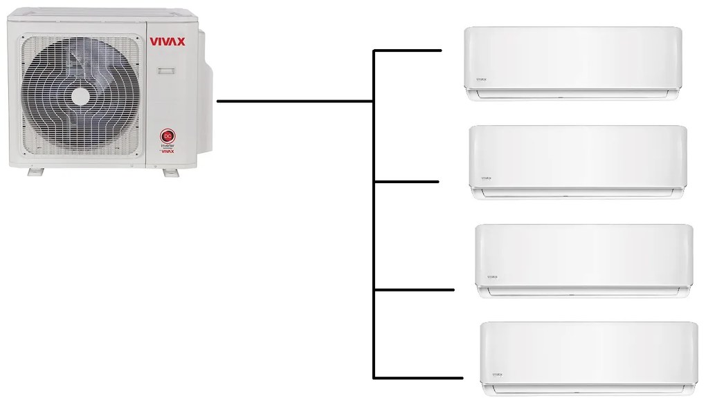 Klimatizace Vivax Design R+ white 1+4 (2,7kW + 2,7kW 2,7kW + 2,7kW) Multi-split R32
