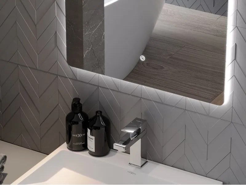 Mexen Sun podsvícené koupelnové zrcadlo 100 x 80 cm, LED 6000K, proti mlžení - 9807-100-080-611-00