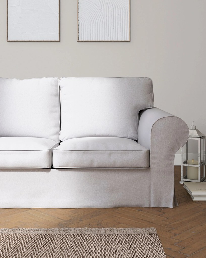 Potah na pohovku IKEA Ektorp 3-místná, rozkládací STARÝ MODEL PIXBO barva šedá látka pletený vzor