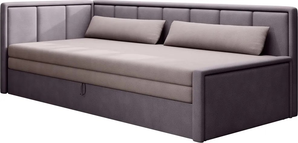 Rozkládací pohovka FARGIO levý roh šedá / černá