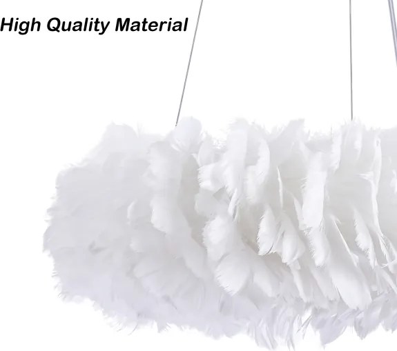 Brilagi - LED Lustr na lanku FEATHER 3xE27/40W/230V + 3xLED/3W pr. 40 cm bílá