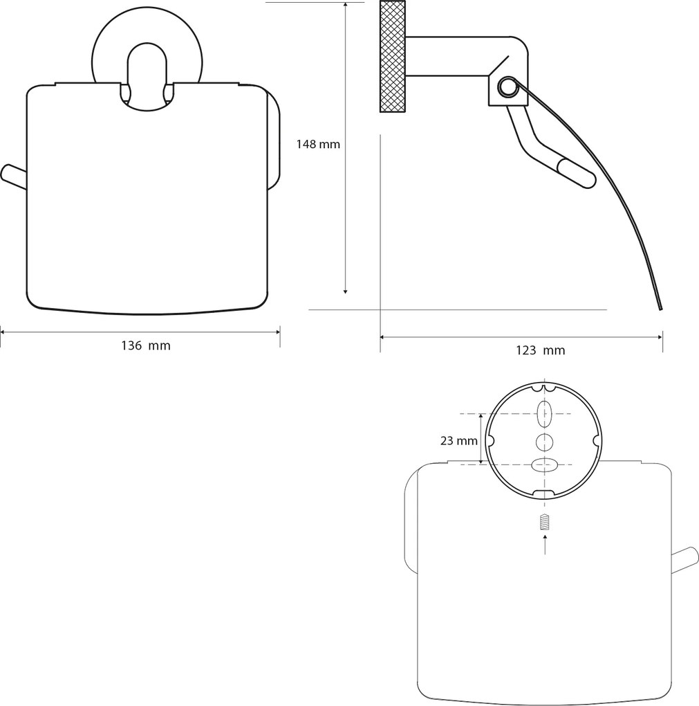 Sapho Sapho, LARISSA držák toaletního papíru s krytem, ​​černá/měď mat, WS007BC
