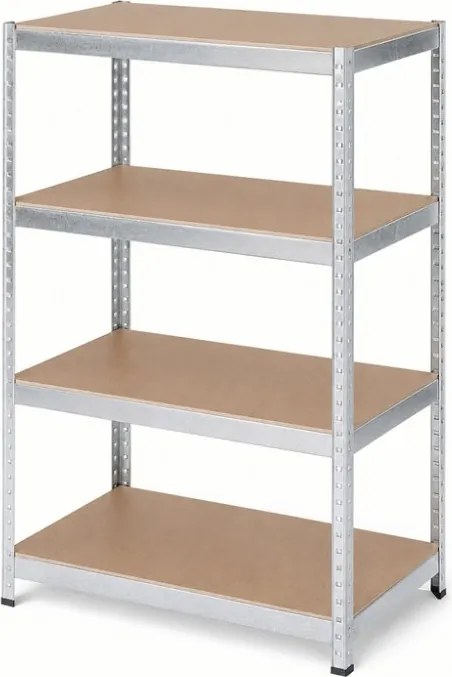 Regál 160x80x40 cm zinkovaný 4-policový, nosnost 700 kg