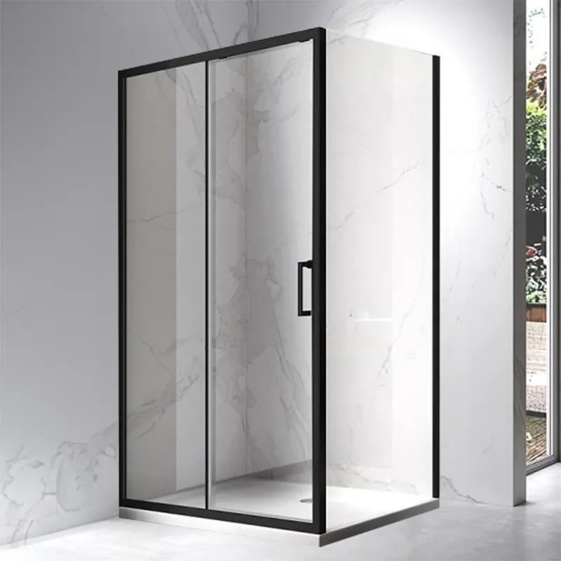 BPS-koupelny Obdélníkový sprchový kout HYD-OK103 90x80 černý/transparent + vanička HYD-OSV-ST03E bílá