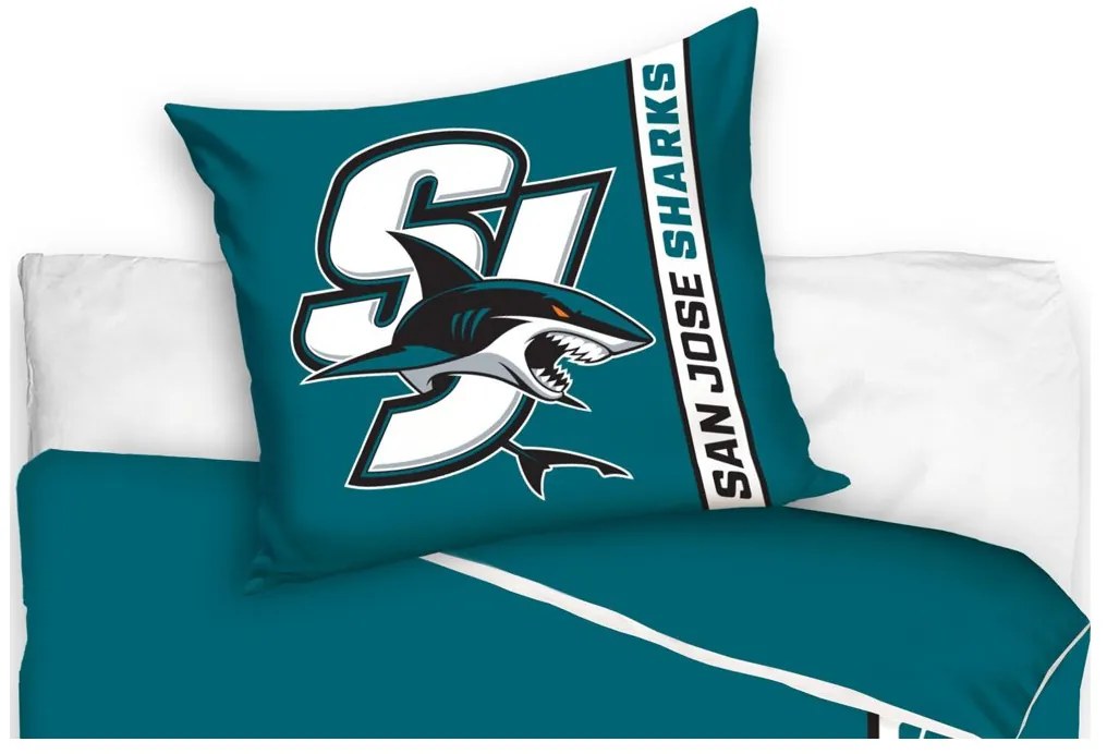 TipTrade Bavlněné povlečení 140x200 + 70x90 cm - NHL San Jose Sharks Belt