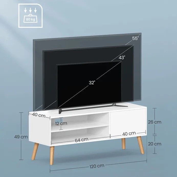 Konferenční stolek 120x40x49cm, mdf, bílá, AKF-E1146 WT Barva: Bílá