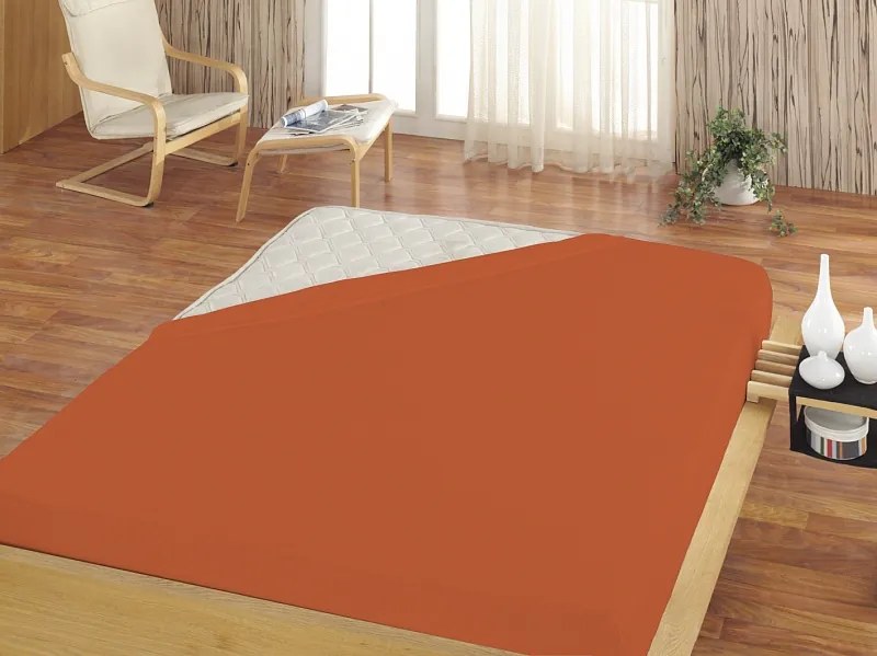 Matějovský napínací prostěradlo jersey Cihlové na matraci: 180 x 200 cm