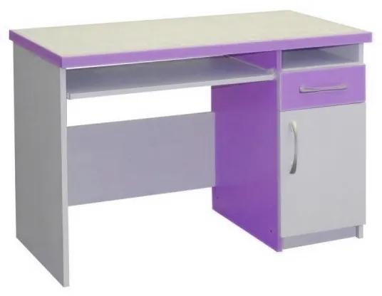 Psací PC stůl se zásuvkou CR009, fialovo-bílá BRADOP