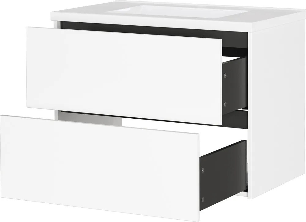 Bílá matná závěsná skříňka pod umyvadlo 81x61 cm Bodera – Germania